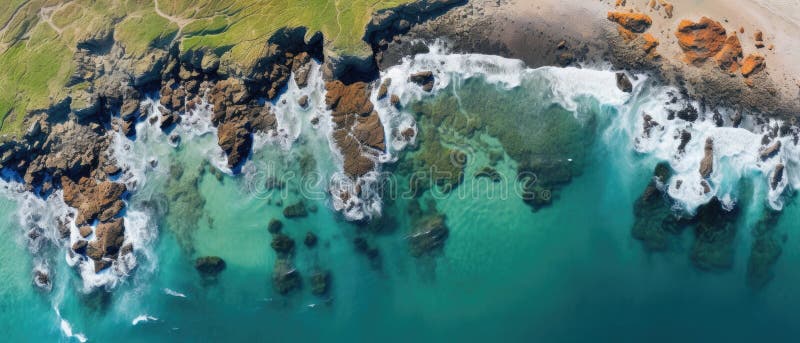 A Bird S-eye View of the Coast Stock Illustration - Illustration of ...