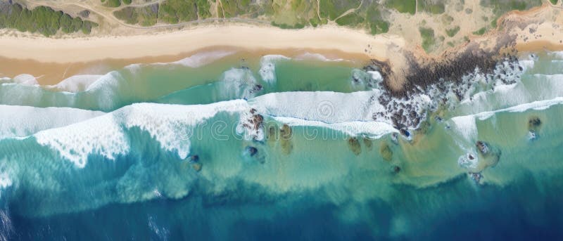 A Bird S-eye View of the Coast Stock Illustration - Illustration of ...