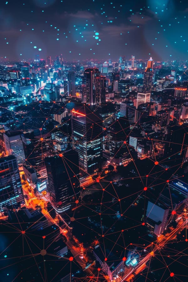 Bird S-eye View of Digital Protection Systems. Stock Illustration ...