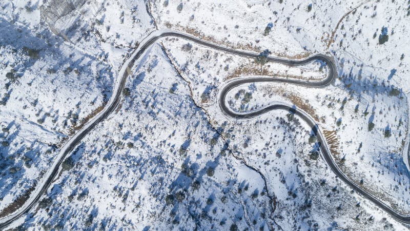 Birdwatching Drone with Winter Landscapes, Meandering Paths Stock Image ...