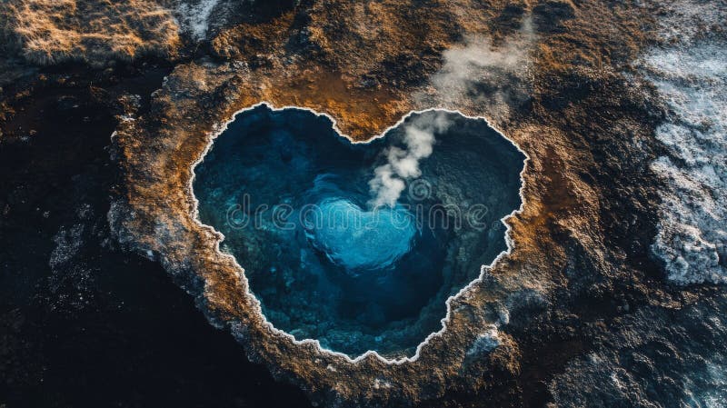 A Bird S-eye View of a Geyser in Action within a Geothermal Zone. Stock ...