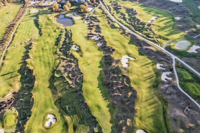 Golf course from above stock photo. Image of nature - 341729048