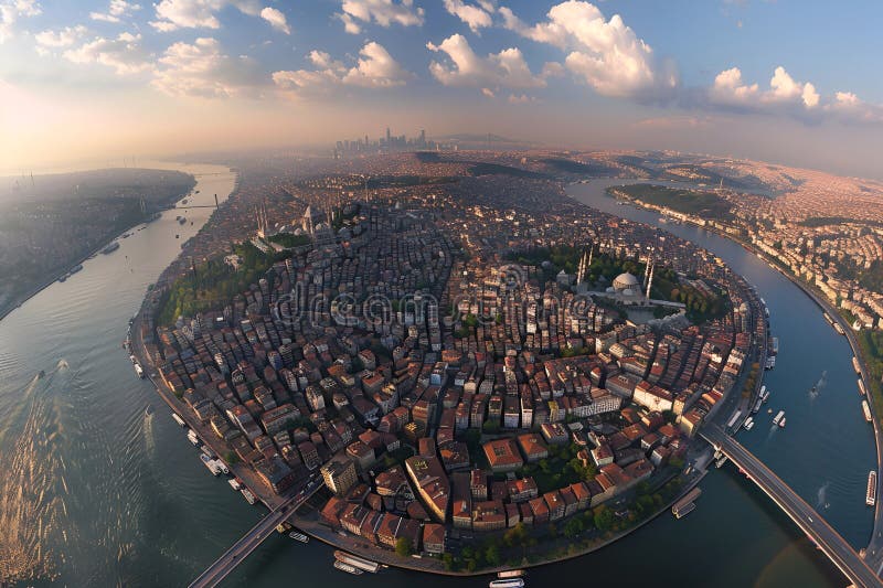 A Bird S-eye View of Istanbul. View of the Historic District of ...