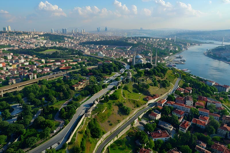 A Bird S-eye View of Istanbul. View of the Historic District of ...