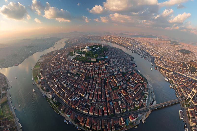 A Bird S-eye View of Istanbul. View of the Historic District of ...