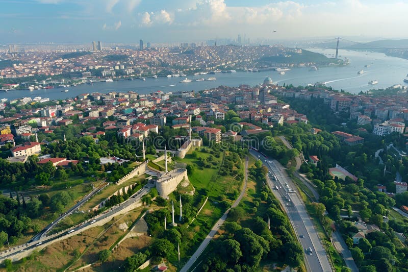 A Bird S-eye View of Istanbul. View of the Historic District of ...