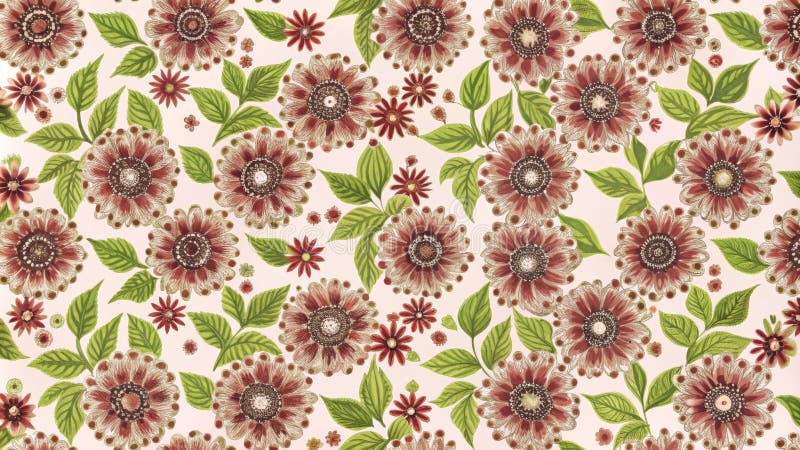 Bird S-Eye View Maroon Floral Composition, Repeating Pattern, Soft Hues ...