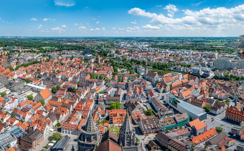 Bird S Eye View Over Ulm, Shot from the Tower of the Minster Stock ...