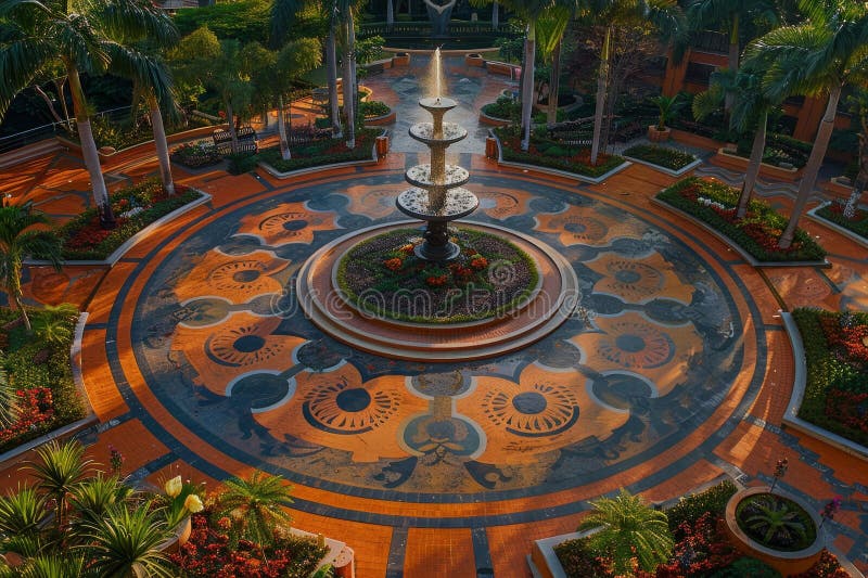 Bird S Eye View of Park Showcasing Intricate Pathway Layout and ...