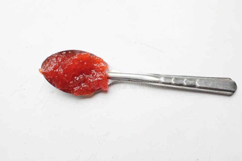 Strawberry Jam, Fresh Red Berries in a Spoon Spread on Slice of Bread ...