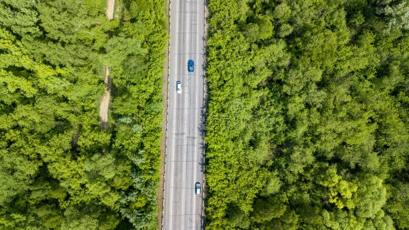 A Bird`s-eye View of the Road Stock Photo - Image of panoramic, aerial ...
