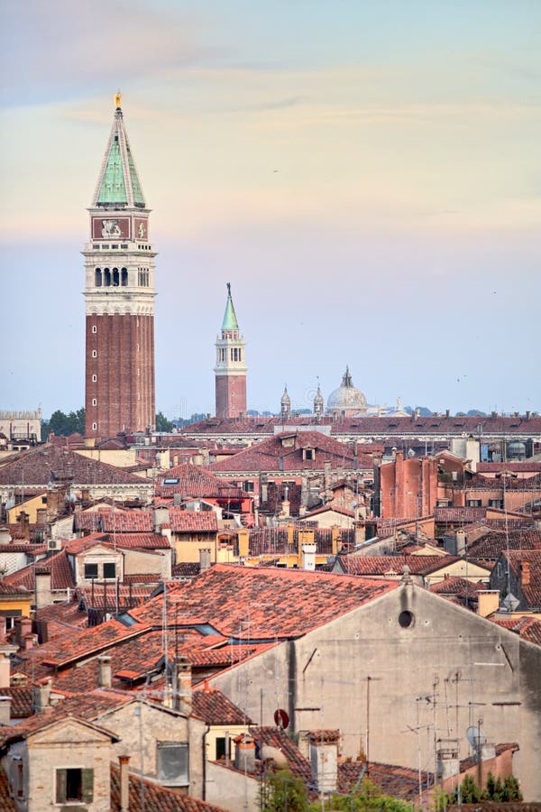 Bird S Eye View on Roofs of Venice at Sunset Stock Photo - Image of ...