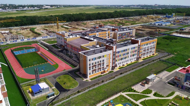 Bird S-eye View of School Grounds Stock Photo - Image of roof, sport ...