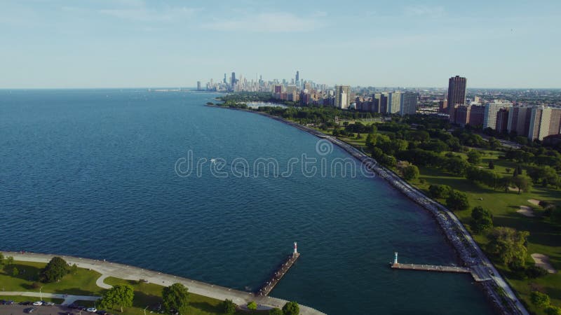 Bird S Eye View of the Skyline of Chicago City Stock Footage - Video of ...