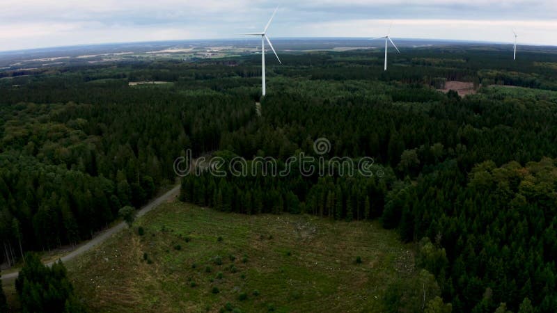Bird S Eye View of Wind Turbines in Greenery Stock Video - Video of ...