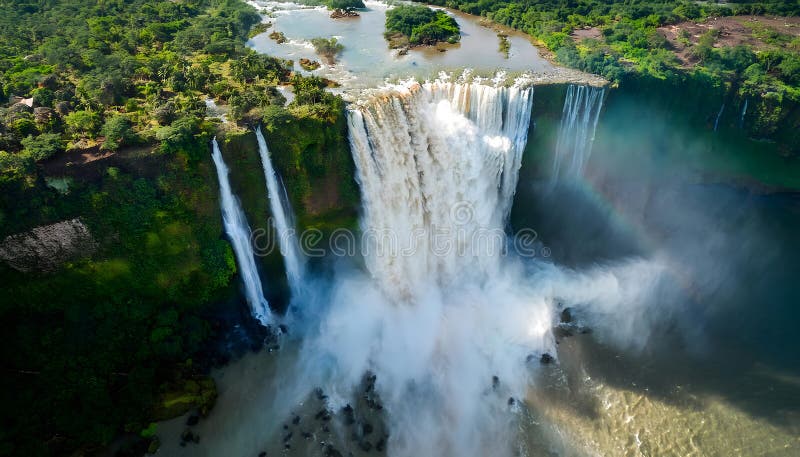 A Bird S Eye View of the World S Largest Waterfall from a Wide Angle ...