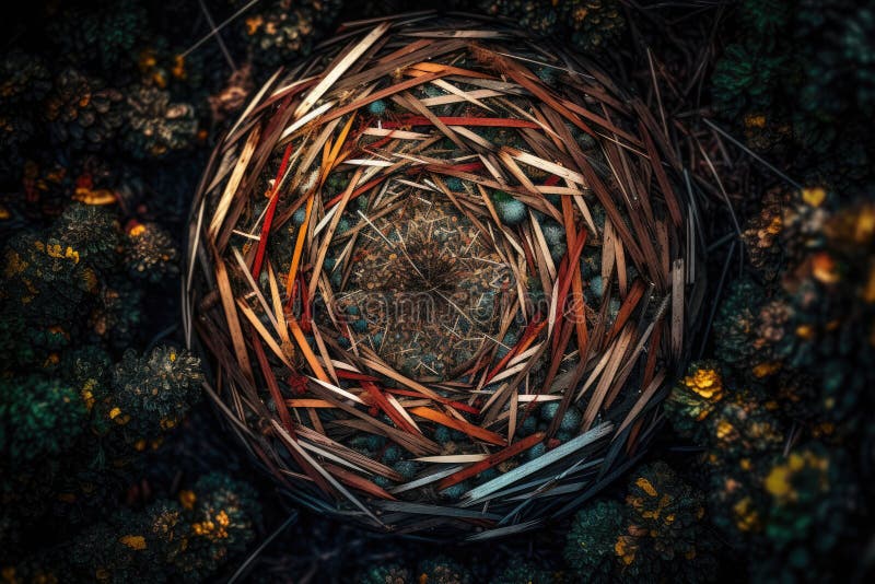 Bird S Nest in Forest. Generative Ai Stock Illustration - Illustration ...