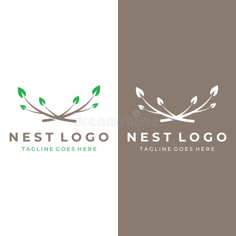 Bird S Nest Hipster Logo Creative Design Vector Illustration Template ...