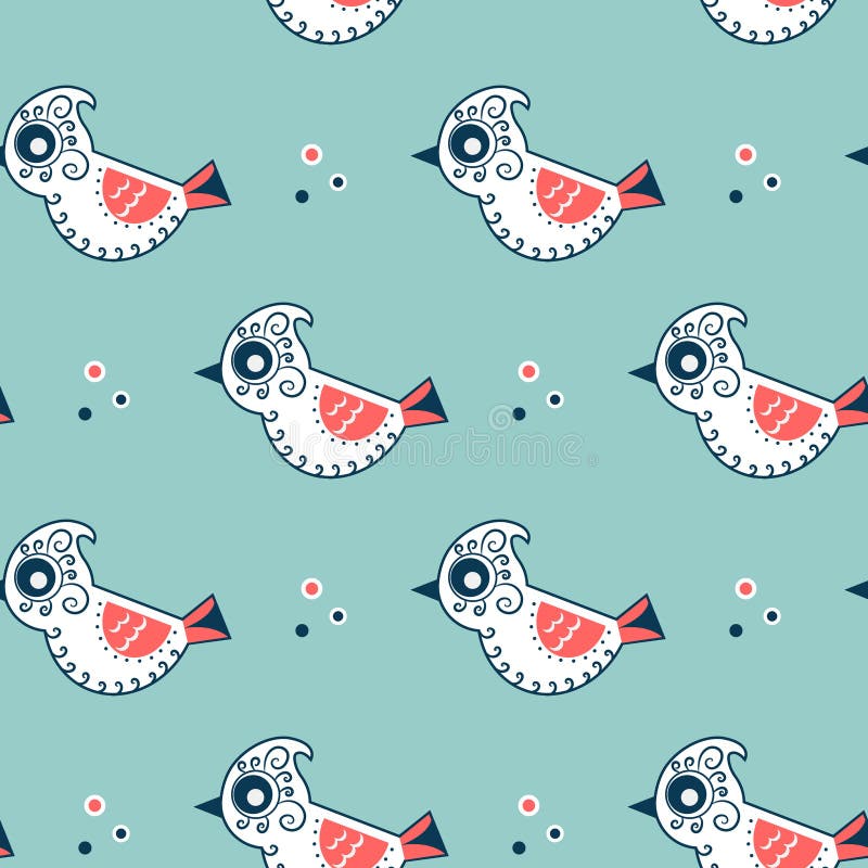 Bird seamless pattern stock vector. Illustration of paper - 98948253