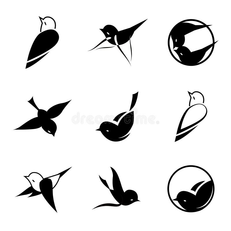 Bird shape icons stock vector. Illustration of adornment - 114321271