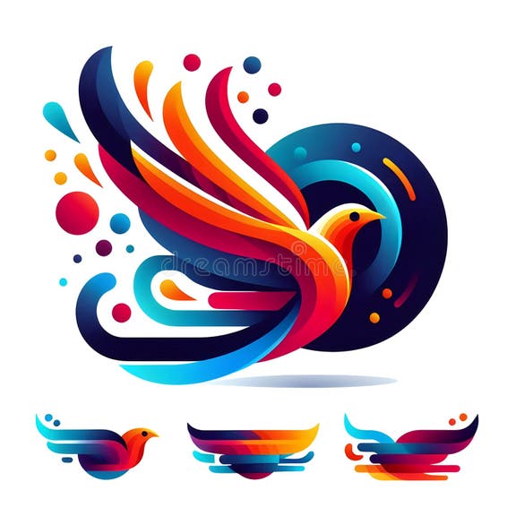 Bird Shaped Logo Illustrator Design Stock Illustration - Illustration ...