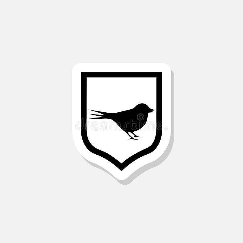 Bird on Shield Sticker Icon Stock Vector - Illustration of animal ...