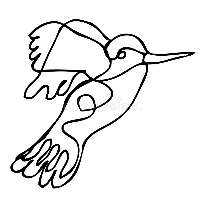 Bird Simple Doodle Line Art Continuous Line Stock Illustration ...