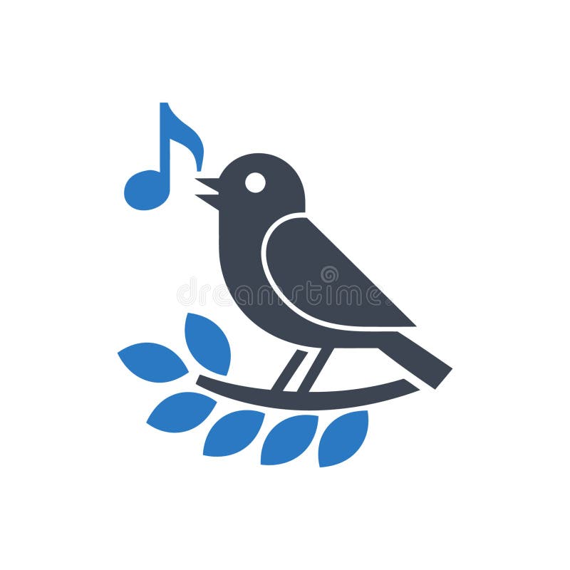 Bird Singing Icon stock vector. Illustration of flying - 361702629