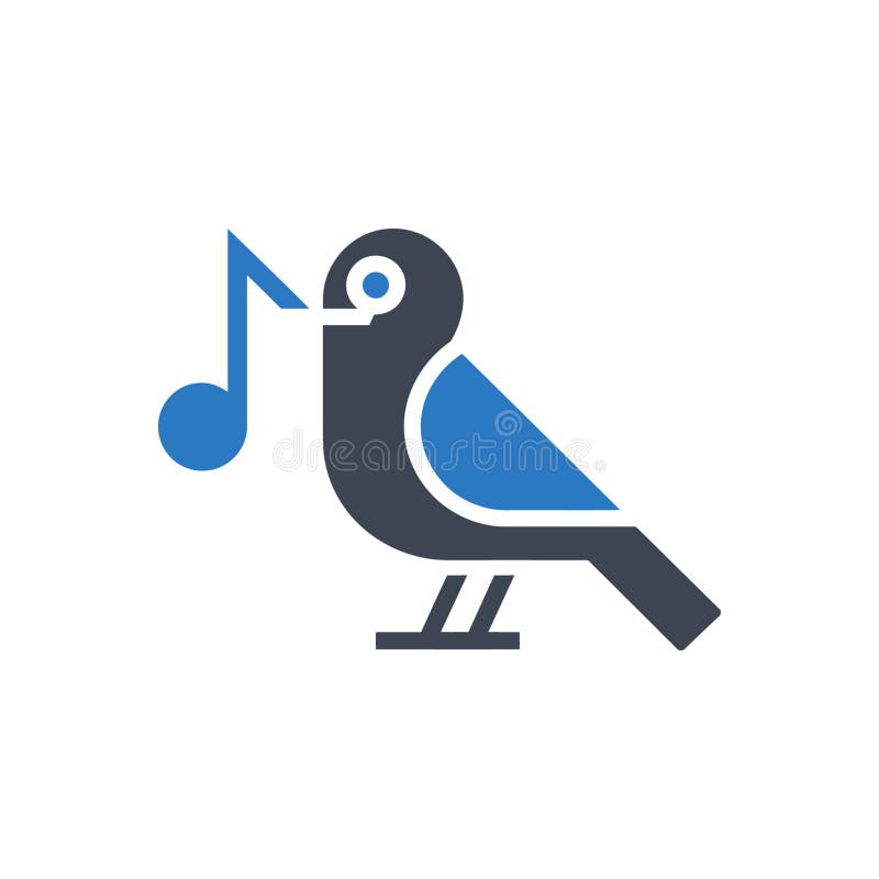 Bird Singing Melody Icon stock vector. Illustration of singing - 361702690