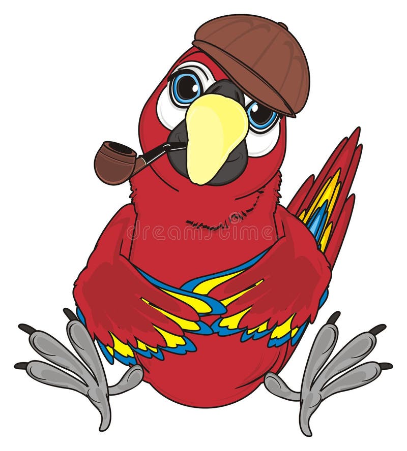 Bird sit and smoke stock illustration. Illustration of parrot - 88545864
