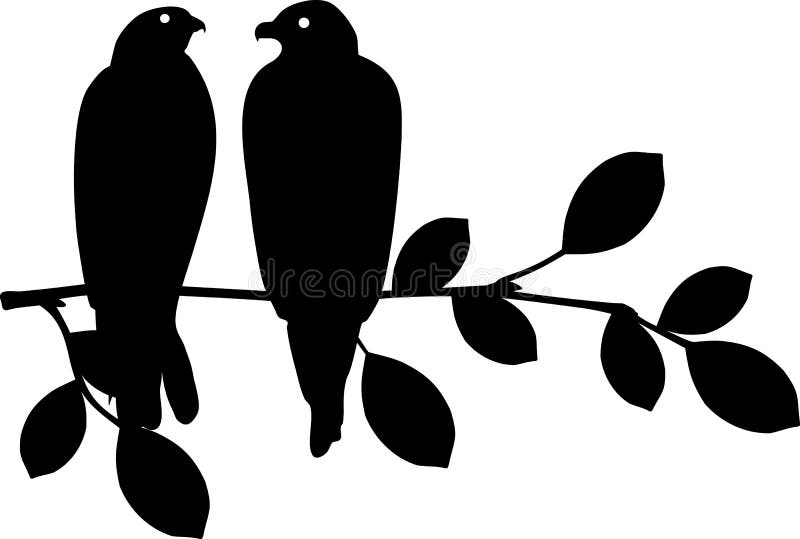 Bird sitting on branch stock vector. Illustration of silhouette - 60022061