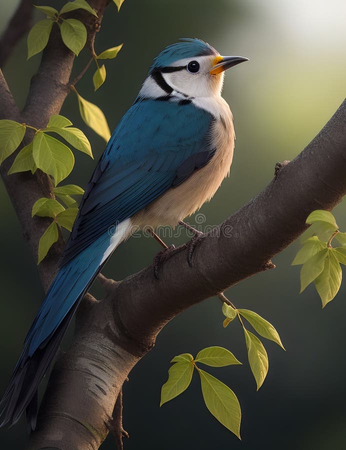 A Bird Sitting on a Branch of a Tree, Beautiful Bird Image, Blue Bird ...