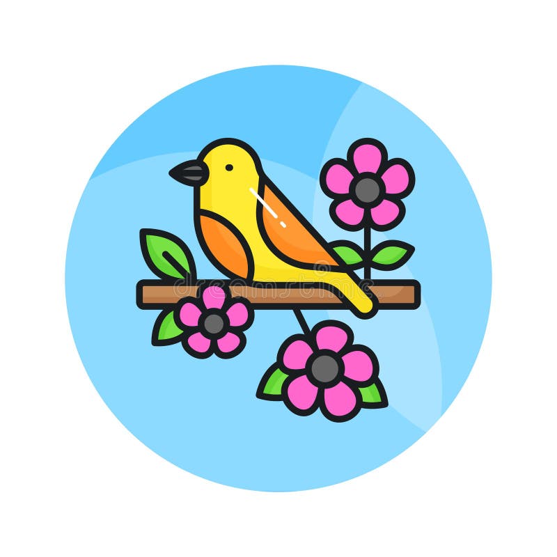 A Bird Sitting in a Branch of Tree, Grab this Beautiful Icon of Bird in ...