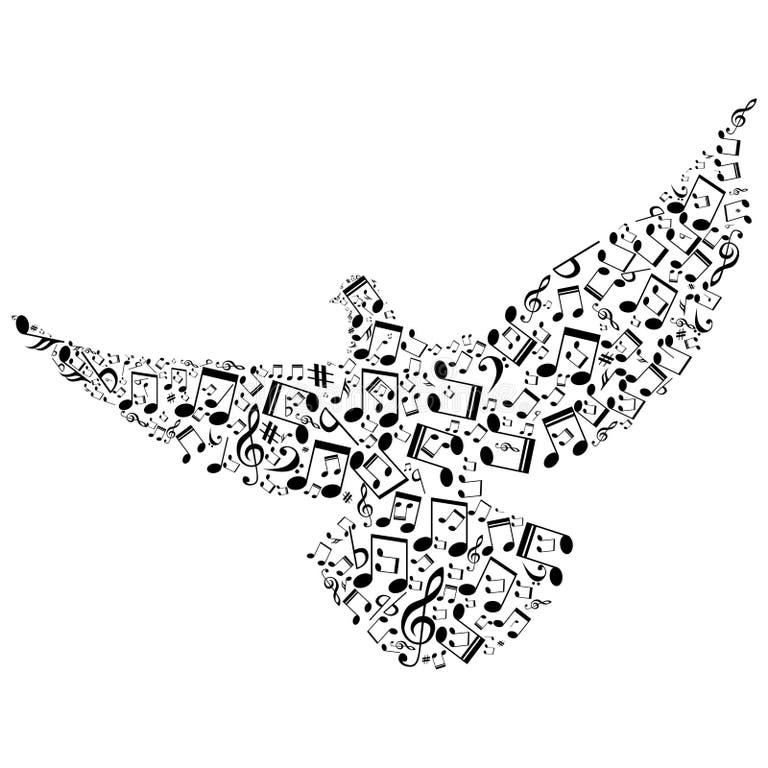 Music Notes Bird Stock Illustrations – 1,137 Music Notes Bird Stock ...