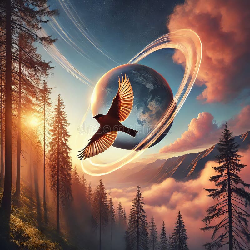 A Bird Soaring through the Air Using Gravity To Its Advantage Fo Stock ...