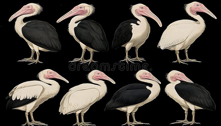Bird Species Variations, Side Profiles Stock Illustration ...