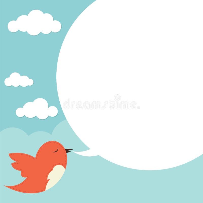 Bird with speech bubble stock vector. Illustration of brown - 43457259