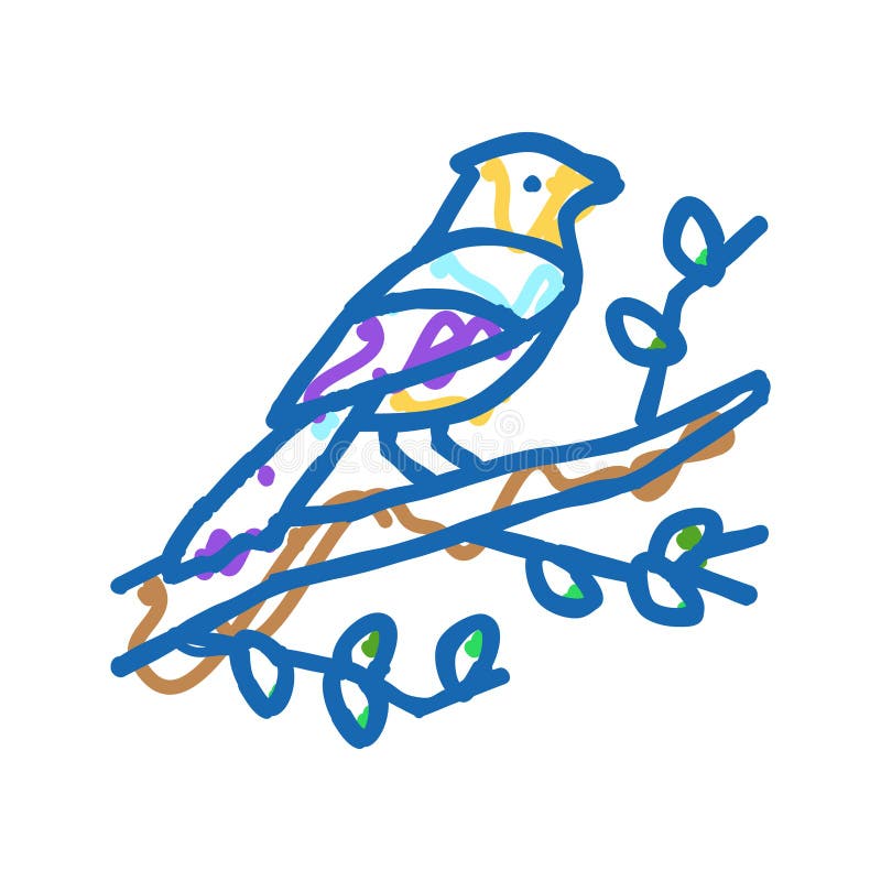 Bird Spring Icon Doodle Illustration Stock Illustration - Illustration ...