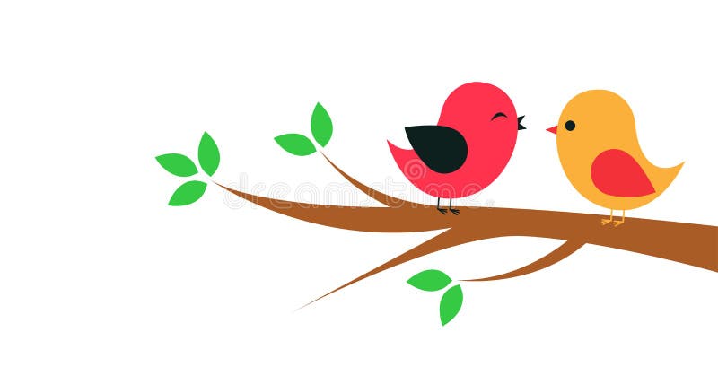 Bird with spring tree stock vector. Illustration of wildlife - 216983063