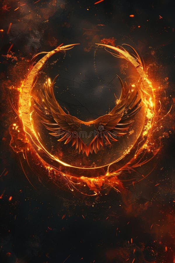 A Bird Standing on a Ring of Fire. Suitable for Concepts of Danger and ...