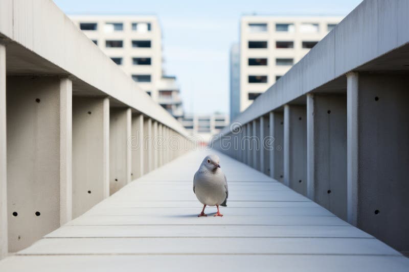A Bird Standing on a Walkway in Front of a Building Stock Illustration ...