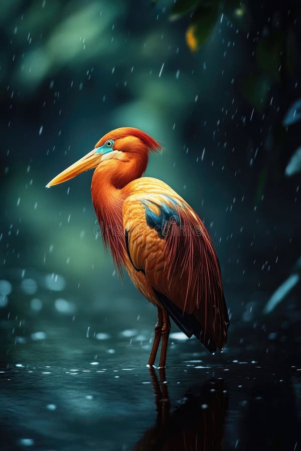 Bird in Rain stock image. Image of stormy, wildlife - 375917493