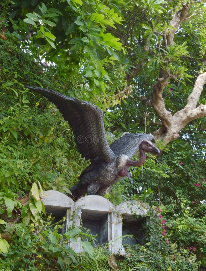 A Bird Statue is Sitting in the Park Stock Image - Image of white ...