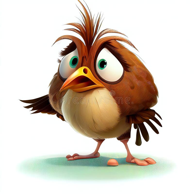 A Bird with a Surprised Look on Its Face and Eyes Stock Illustration ...
