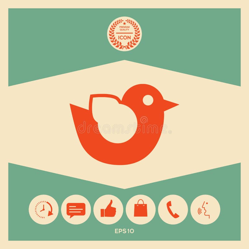 Bird symbol icon stock vector. Illustration of icon - 118115542