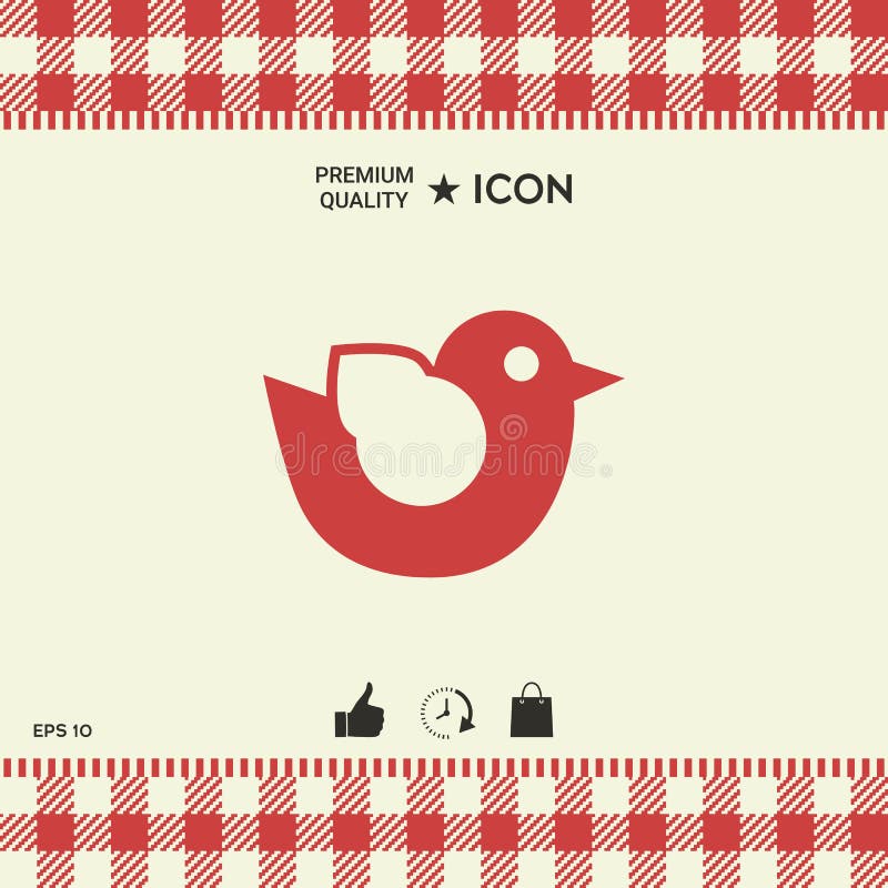 Bird symbol icon stock vector. Illustration of flat - 106425167