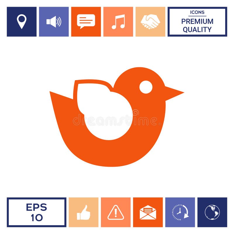 Bird symbol icon stock vector. Illustration of sign - 116760272