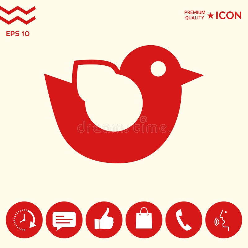 Bird symbol icon stock vector. Illustration of design - 117982200