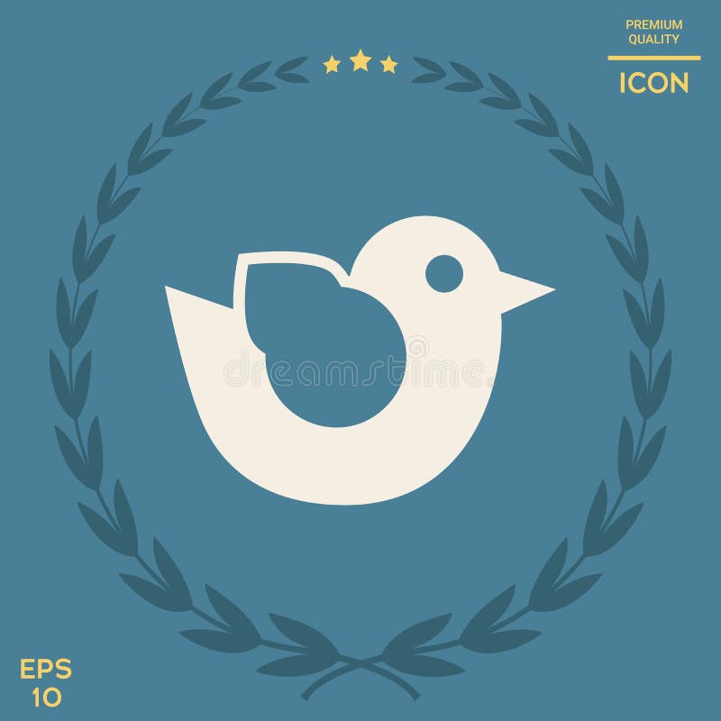 Bird symbol icon stock vector. Illustration of sign - 118535458
