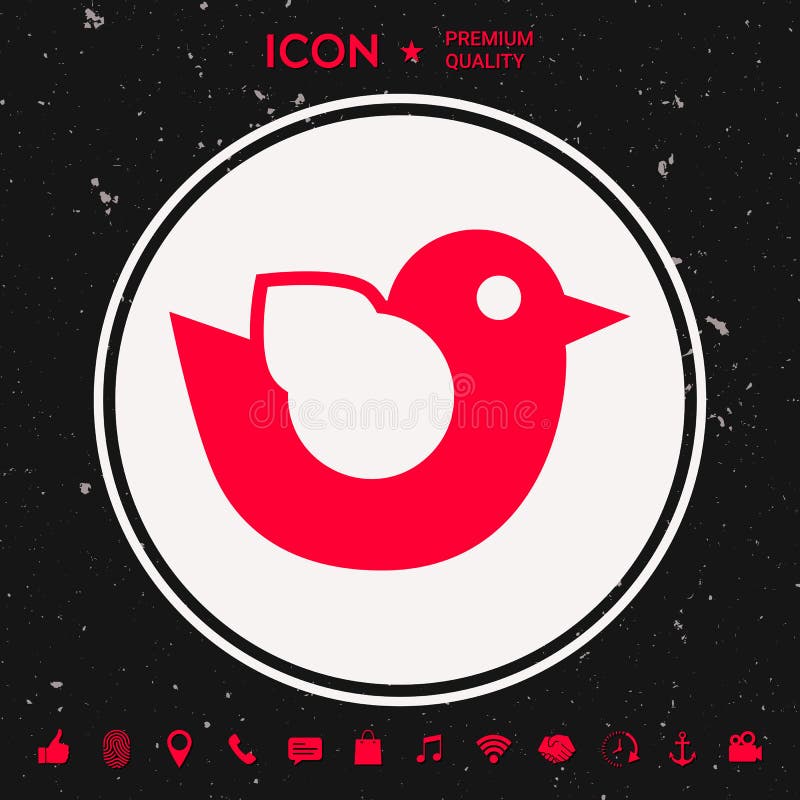 Bird symbol icon stock vector. Illustration of bird - 107622992